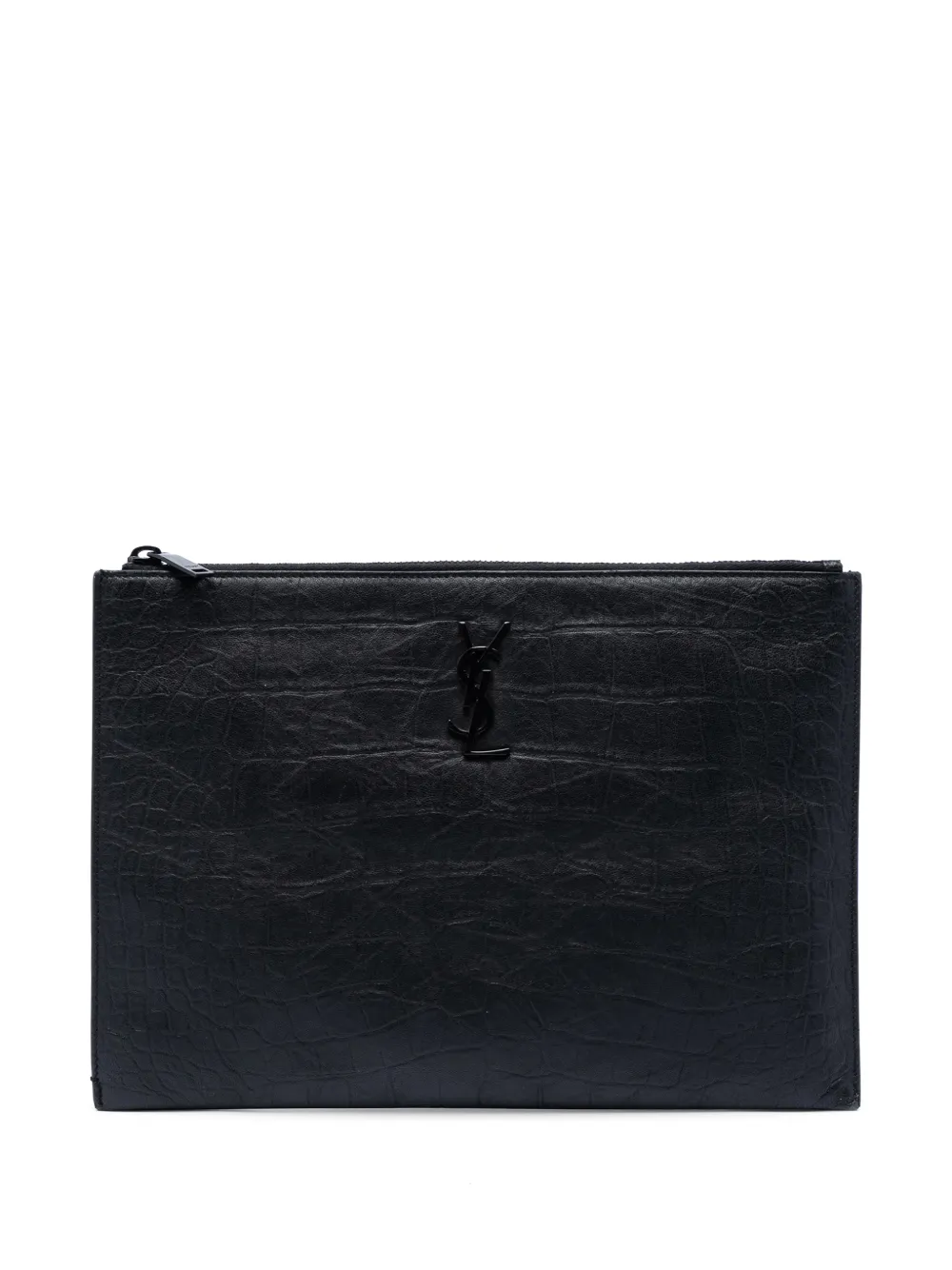 Saint Laurent Pre-Owned 2018 Croc Embossed Leather Monogram Document ...