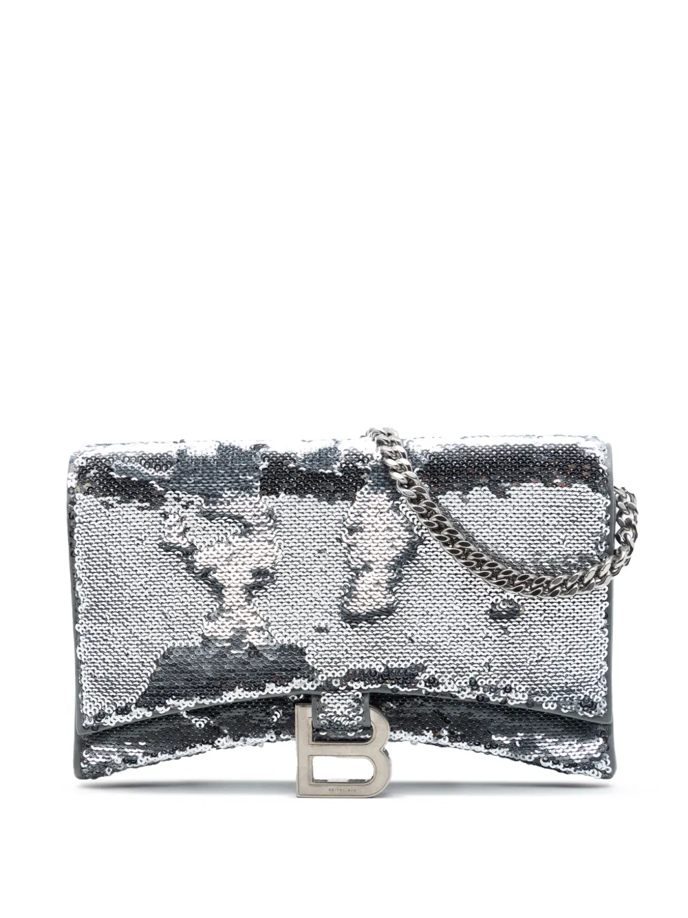 Balenciaga Pre-Owned 2021-2026 Nappa Sequin Hourglass Wallet On Chain ...