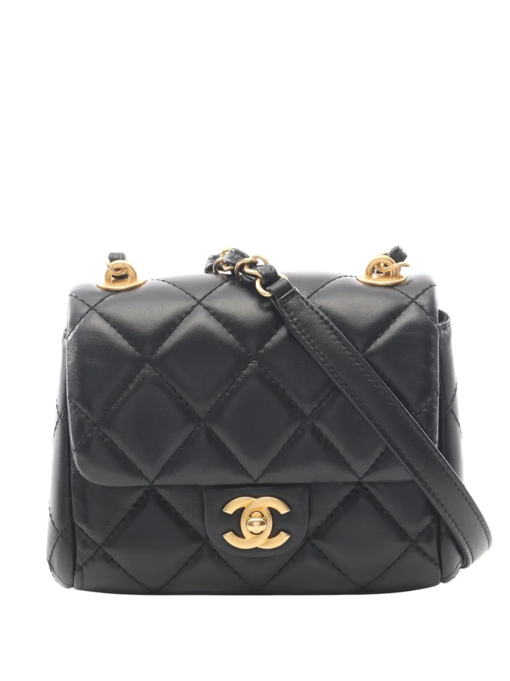 CHANEL Pre-Owned 2021-2026 Mini Quilted Lambskin Puffy Flap Crossbody ...