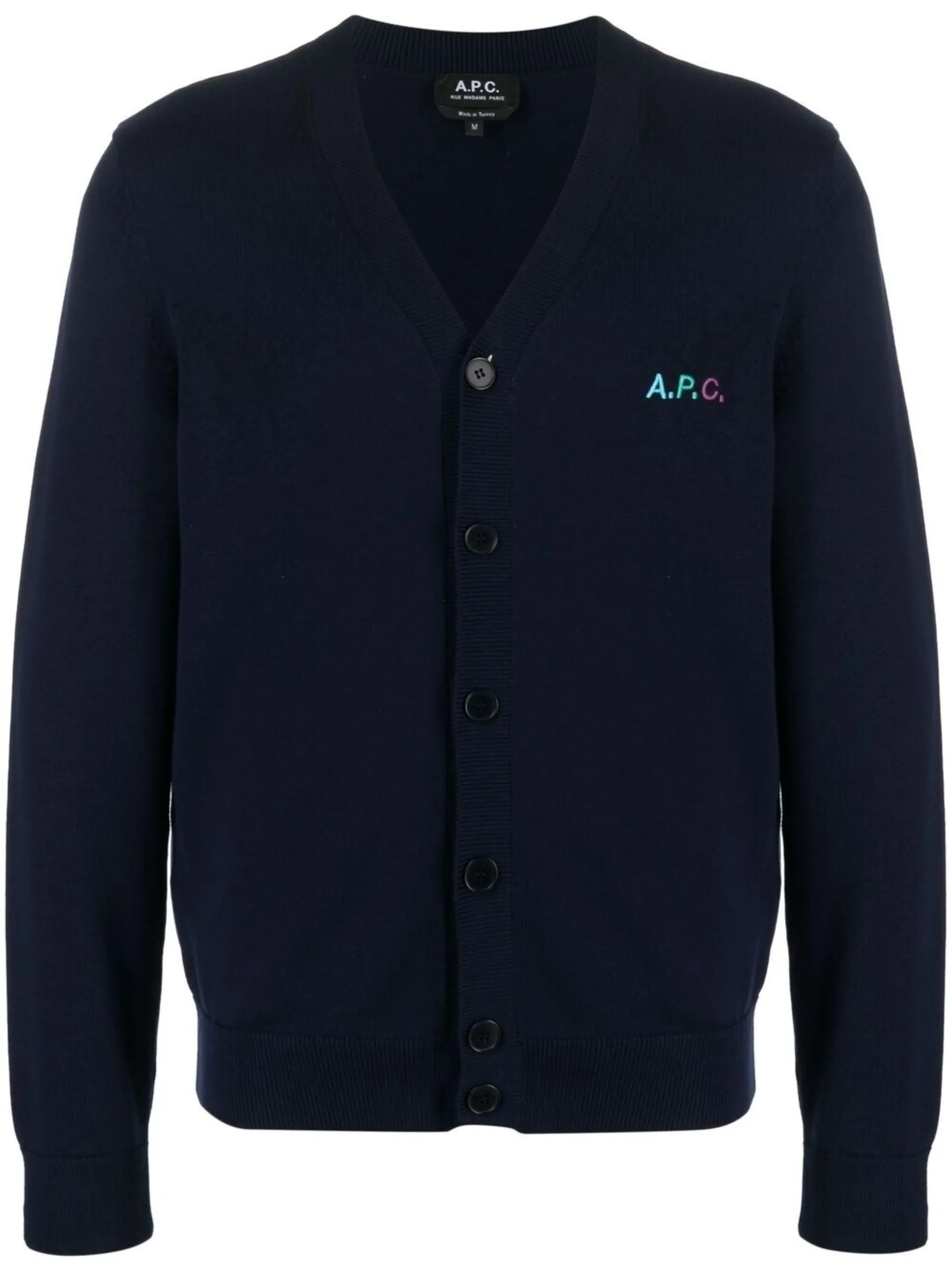 A.P.C. embroidered logo cotton cardigan | Eraldo.com US