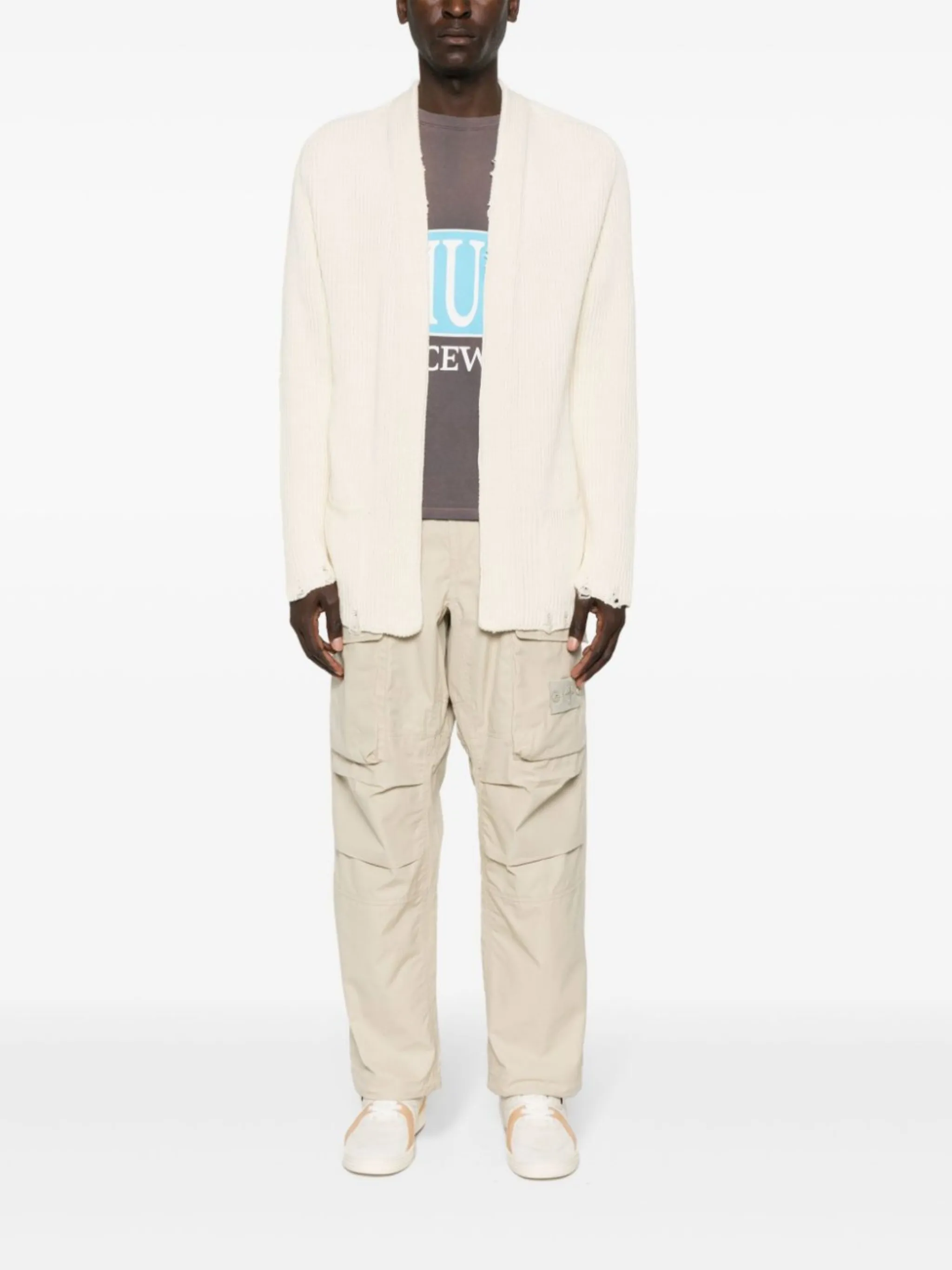 A Paper Kid distressed cotton cardigan | Eraldo.com US