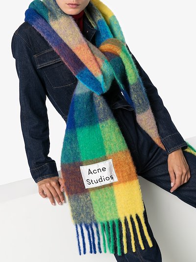 Acne Studios multicoloured valley check scarf | Browns