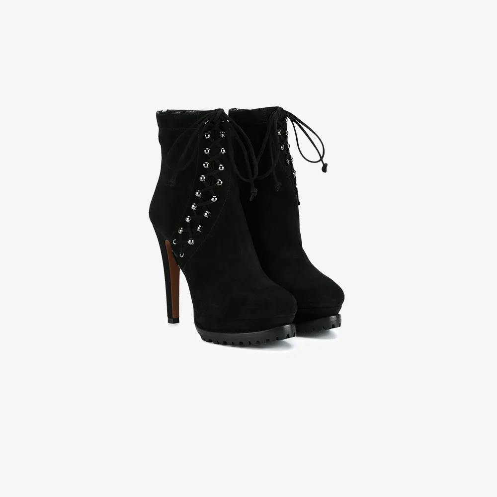 Alaïa studded lace-up booties | Browns