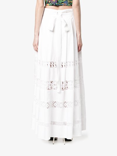 Alberta Ferretti lace embroidery pleated skirt | Browns