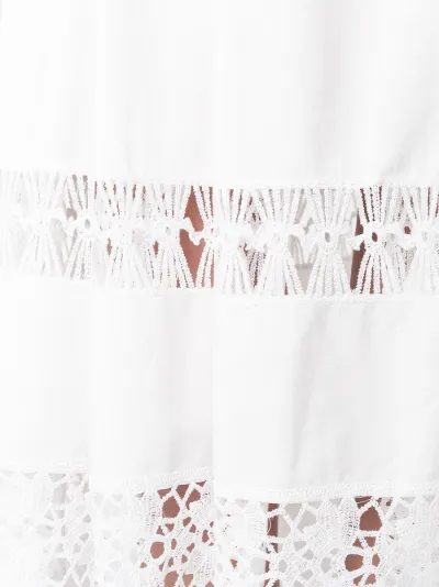 Alberta Ferretti lace embroidery pleated skirt | Browns