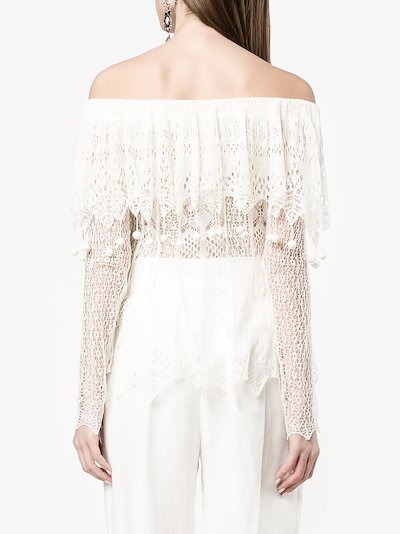 Alexander McQueen off-shoulder lace top | Browns