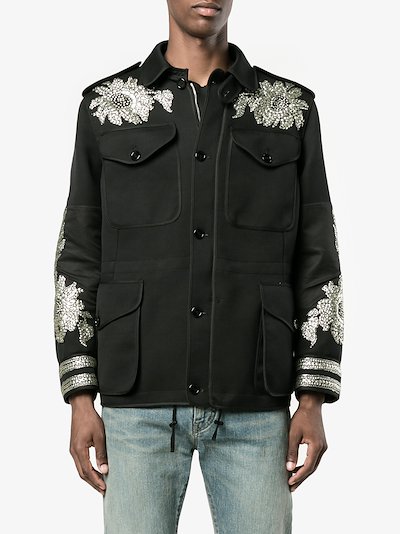 Alexander McQueen sequin embroidered military jacket | Browns