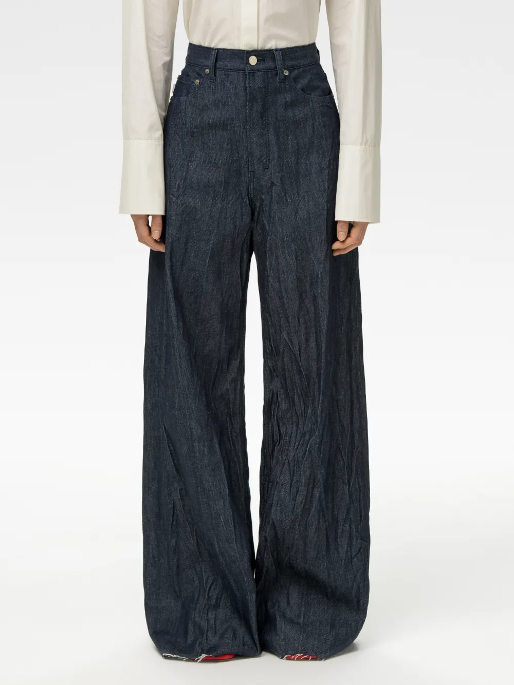 LADIES WRINKLED DENIM PANTS | AMBUSH® Official