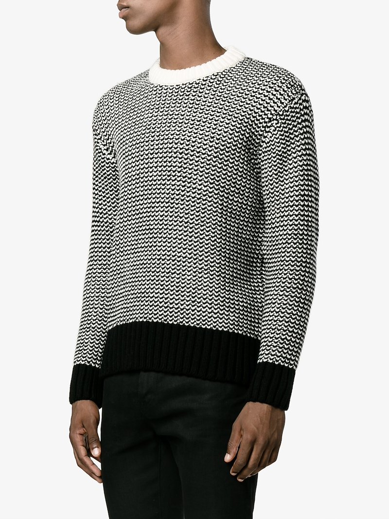 AMI two-tone stitch crew neck sweater | Browns