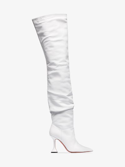 Amina Muaddi Olivia 95 Leather Over the Knee Boots | Browns