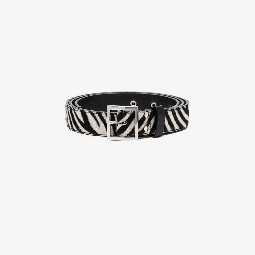 AMIRI black and white zebra print leather belt | Browns