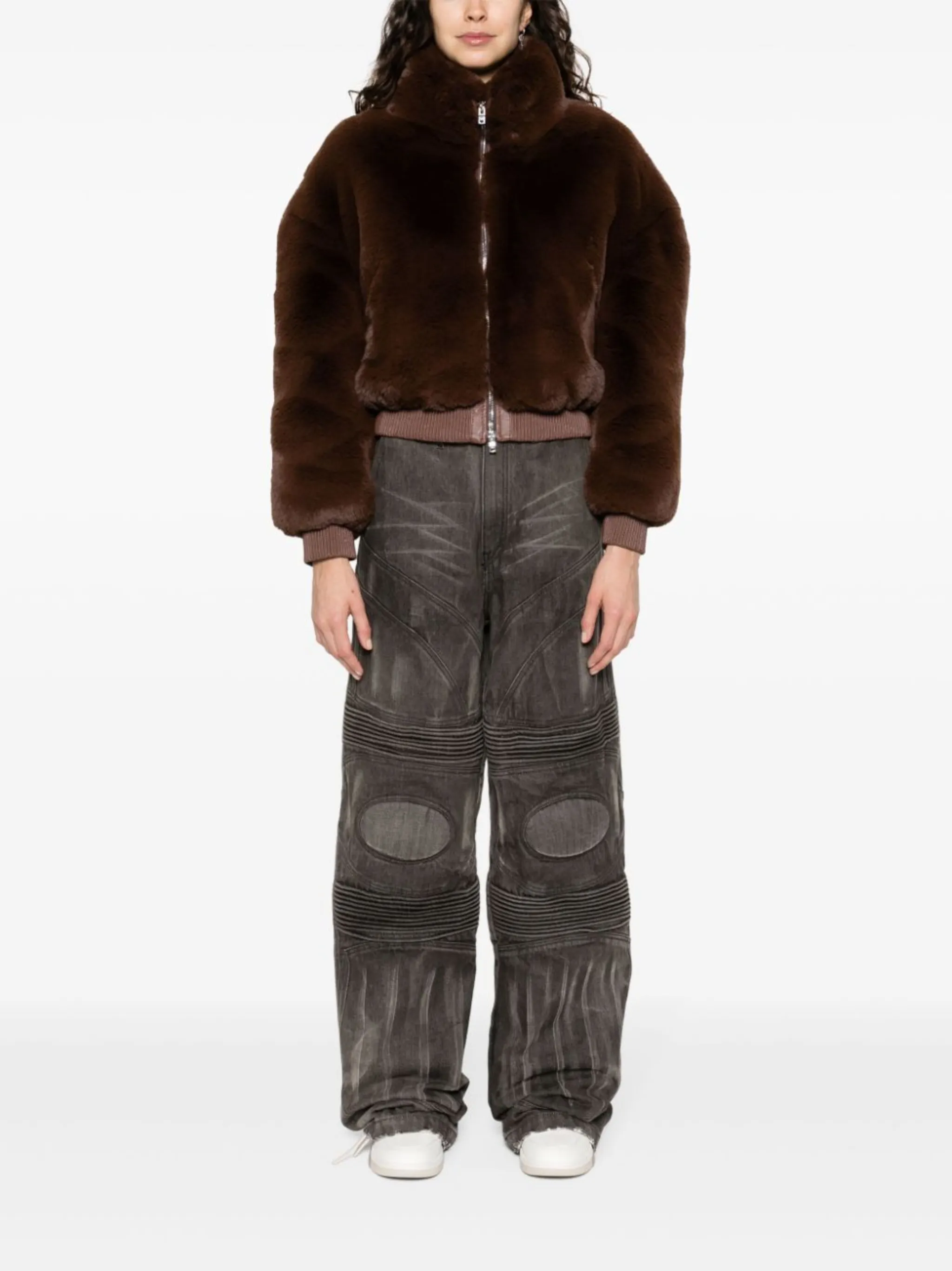 AMIRI high-neck faux-fur jacket | Eraldo.com US