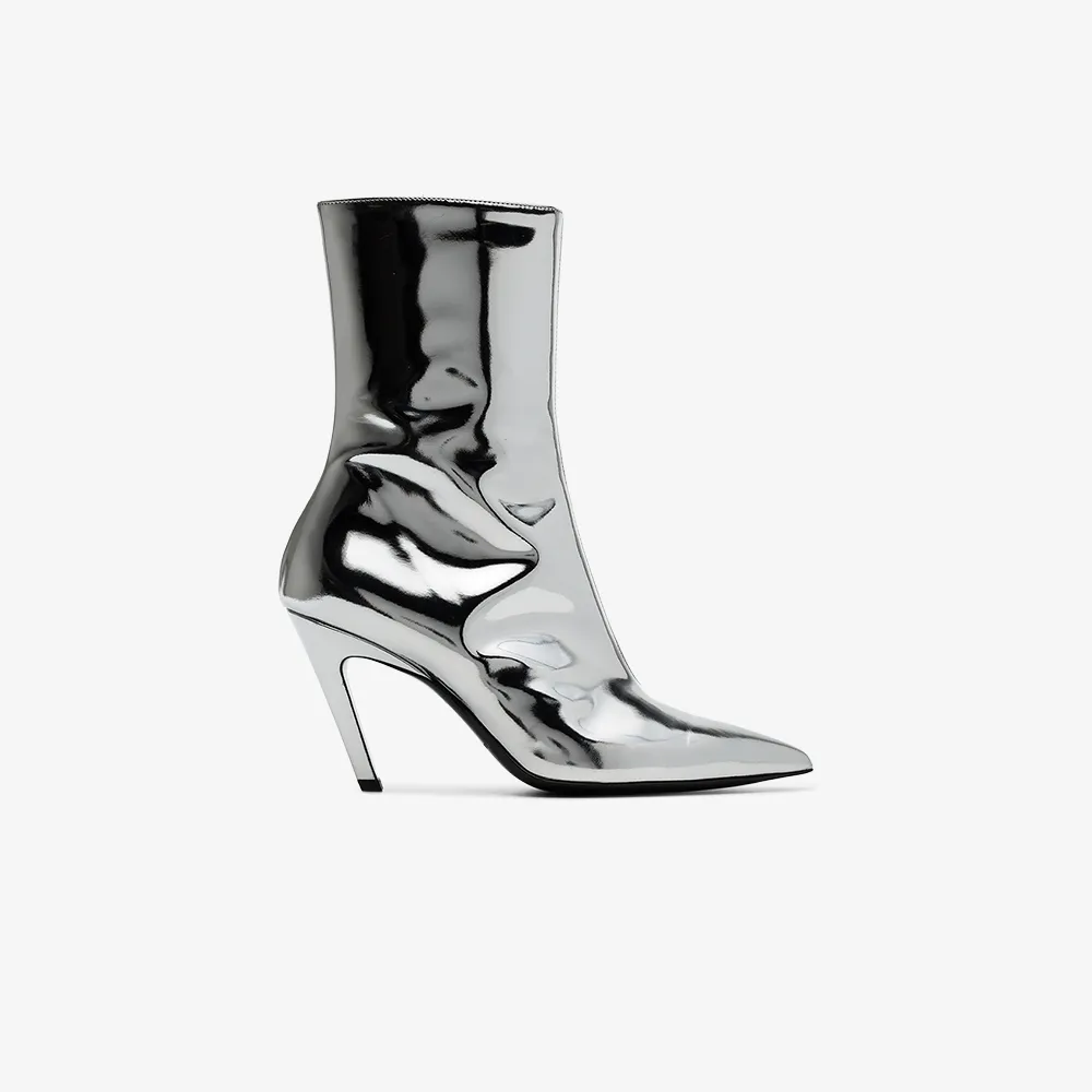 Balenciaga Silver Talon Mirror 80 Ankle Boots | Browns