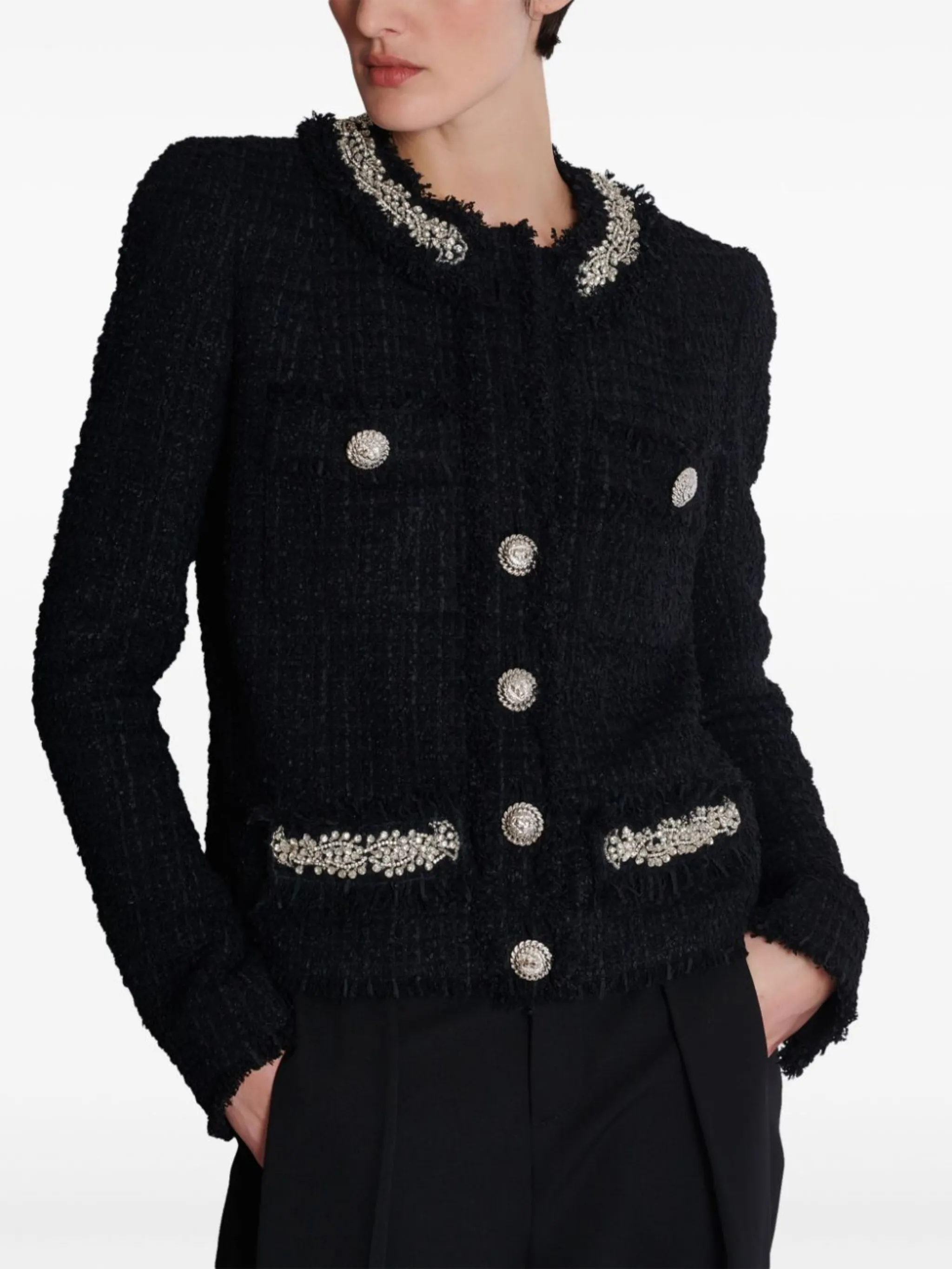 Balmain embroidered tweed jacket | Eraldo.com US