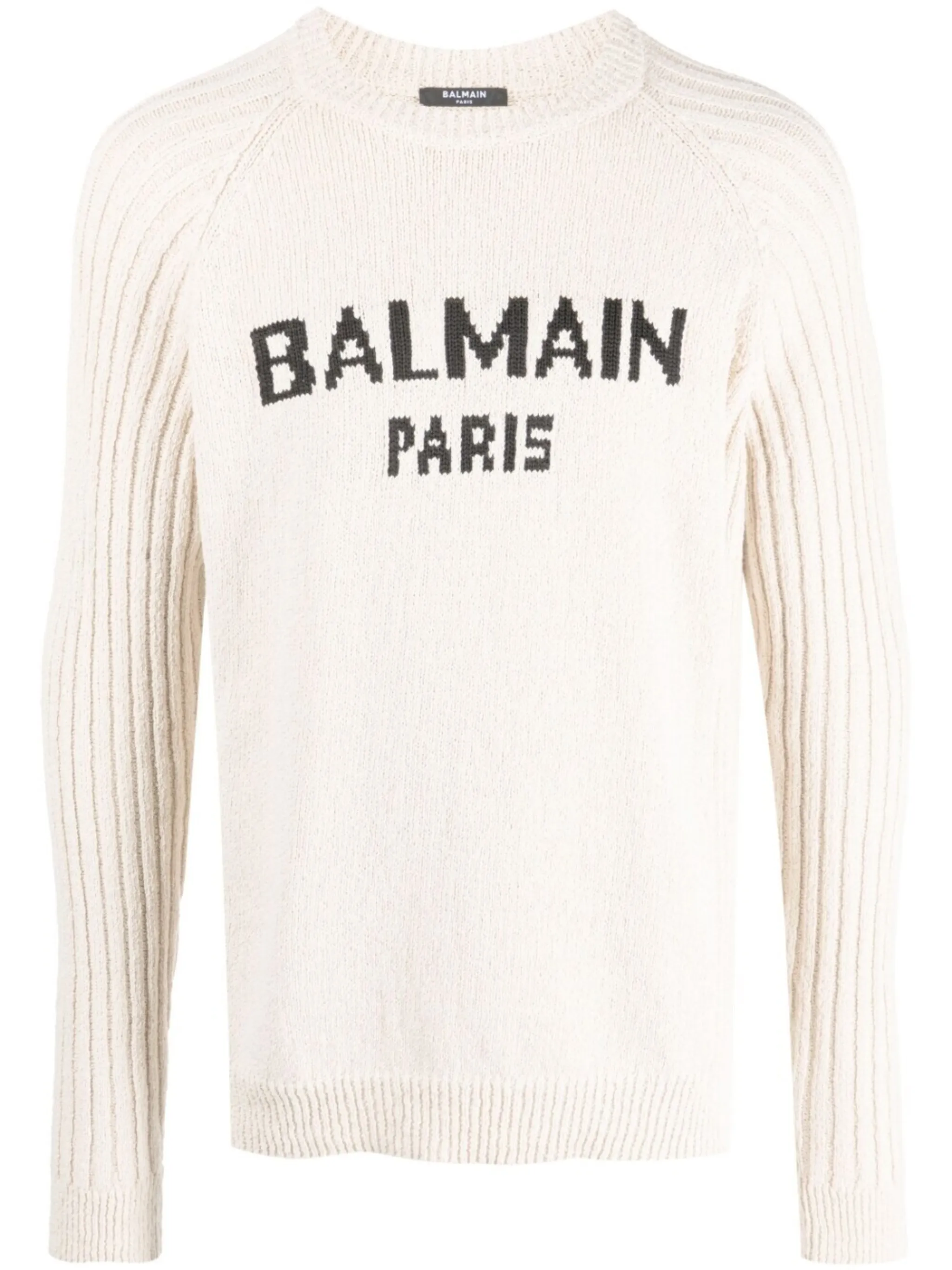 Balmain intarsia-knit logo jumper | Eraldo.com US