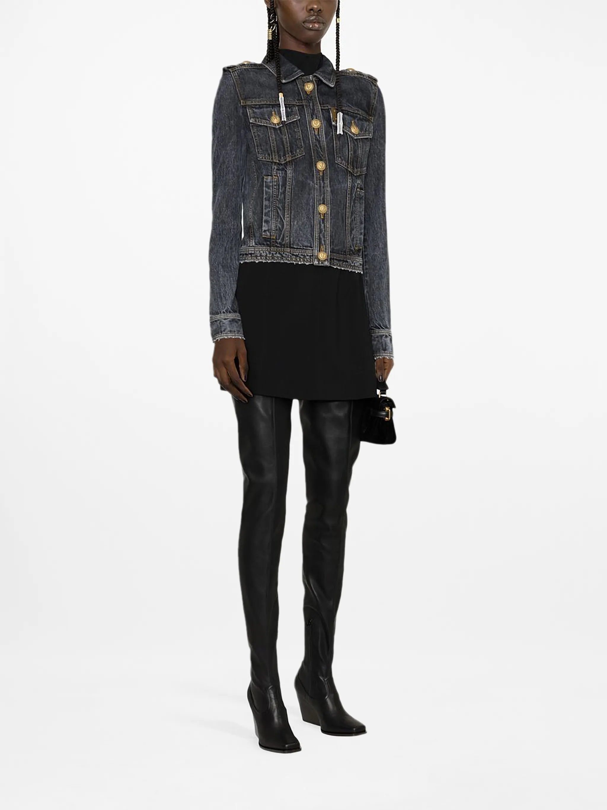 Balmain military denim jacket | Eraldo.com US