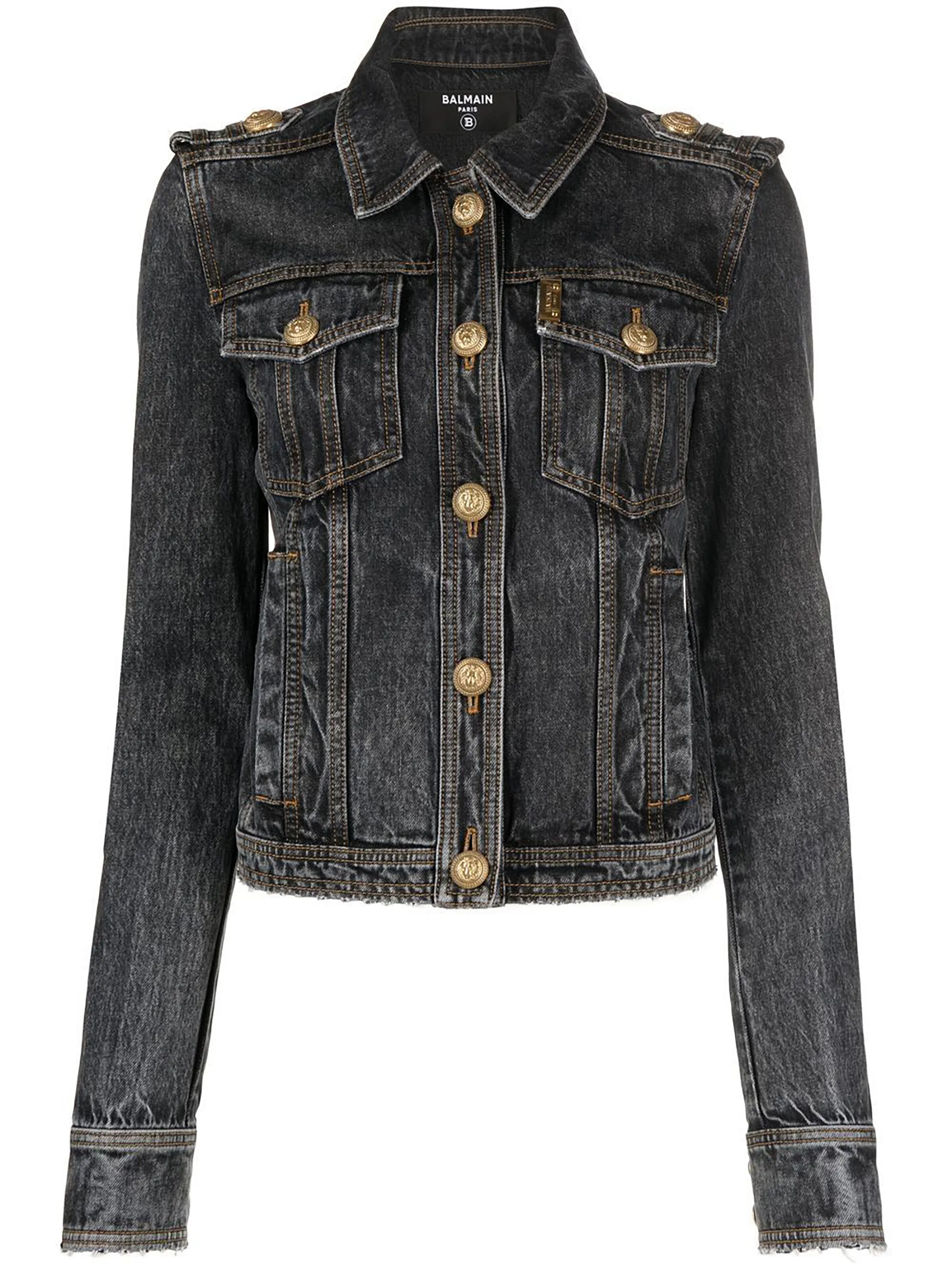 Balmain military denim jacket | Eraldo.com US