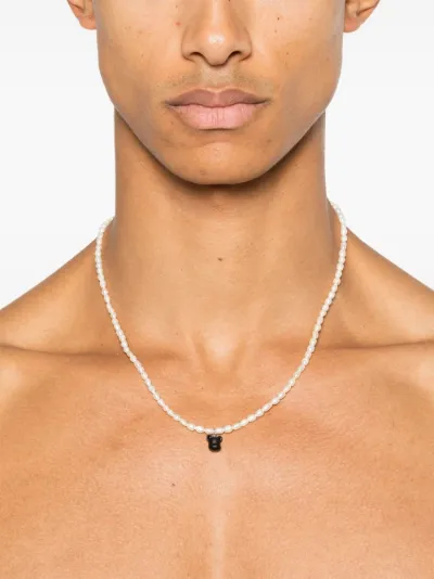 Mens faux pearl necklace store