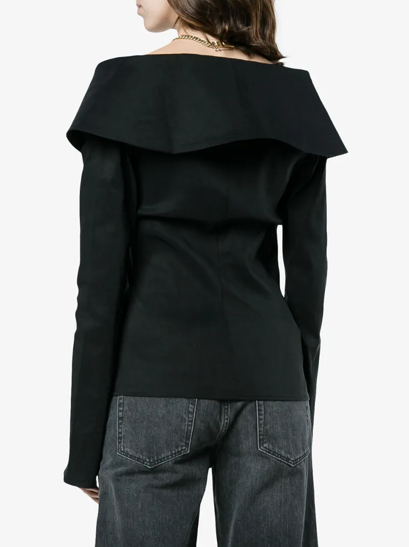 Beaufille Off-shoulder Collar Jacket In Black