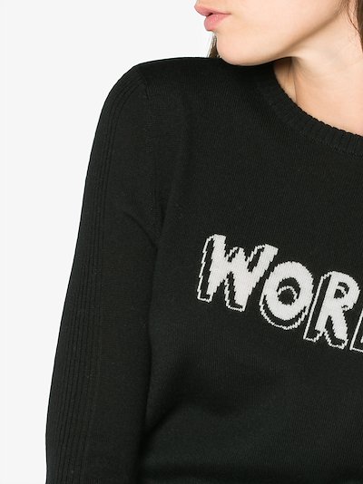 Bella Freud word intarsia wool sweater | Browns