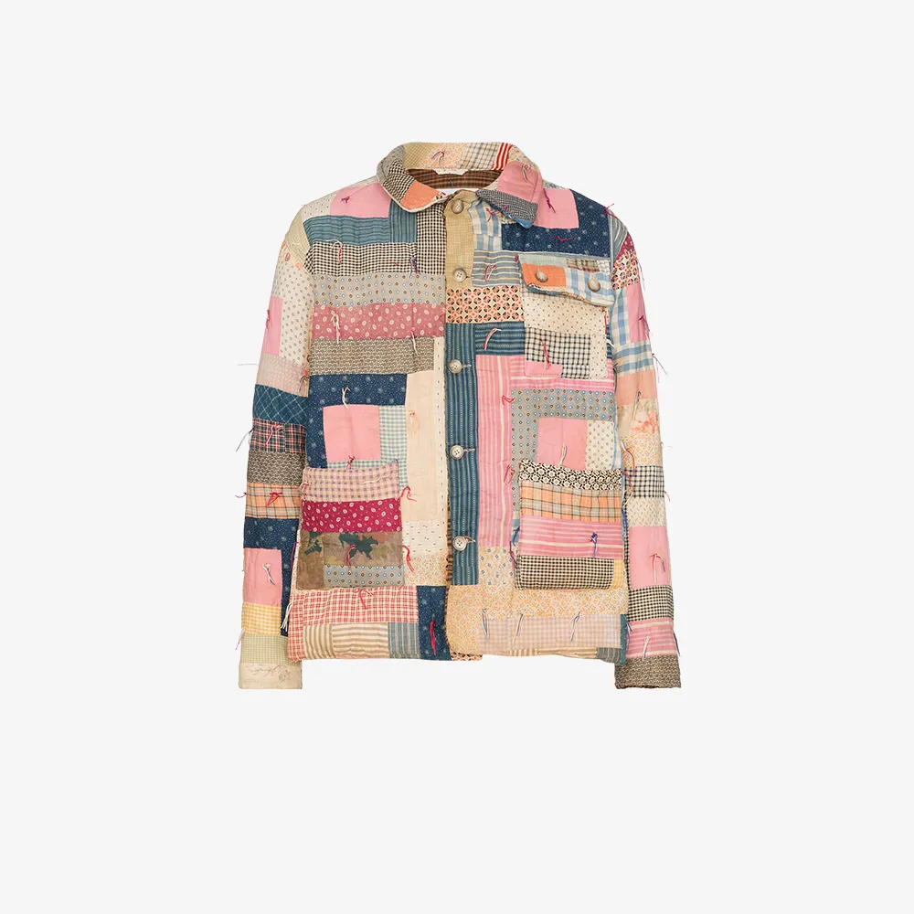 Bode Patchwork quilted cotton workwear jacket | Browns