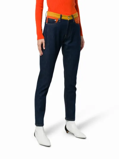 Calvin Klein Jeans contrasting waistband slim fit jeans Calvin Klein Jeans contrasting waistband slim fit jeans