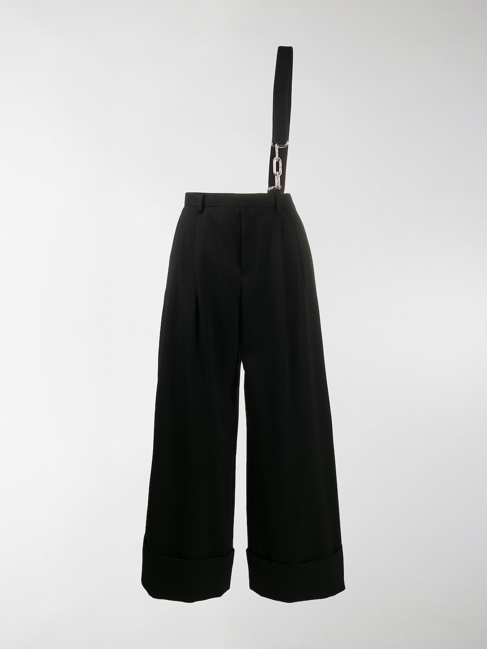 Comme Des Garçons Noir Kei Ninomiya chain strap wide leg trousers black ...