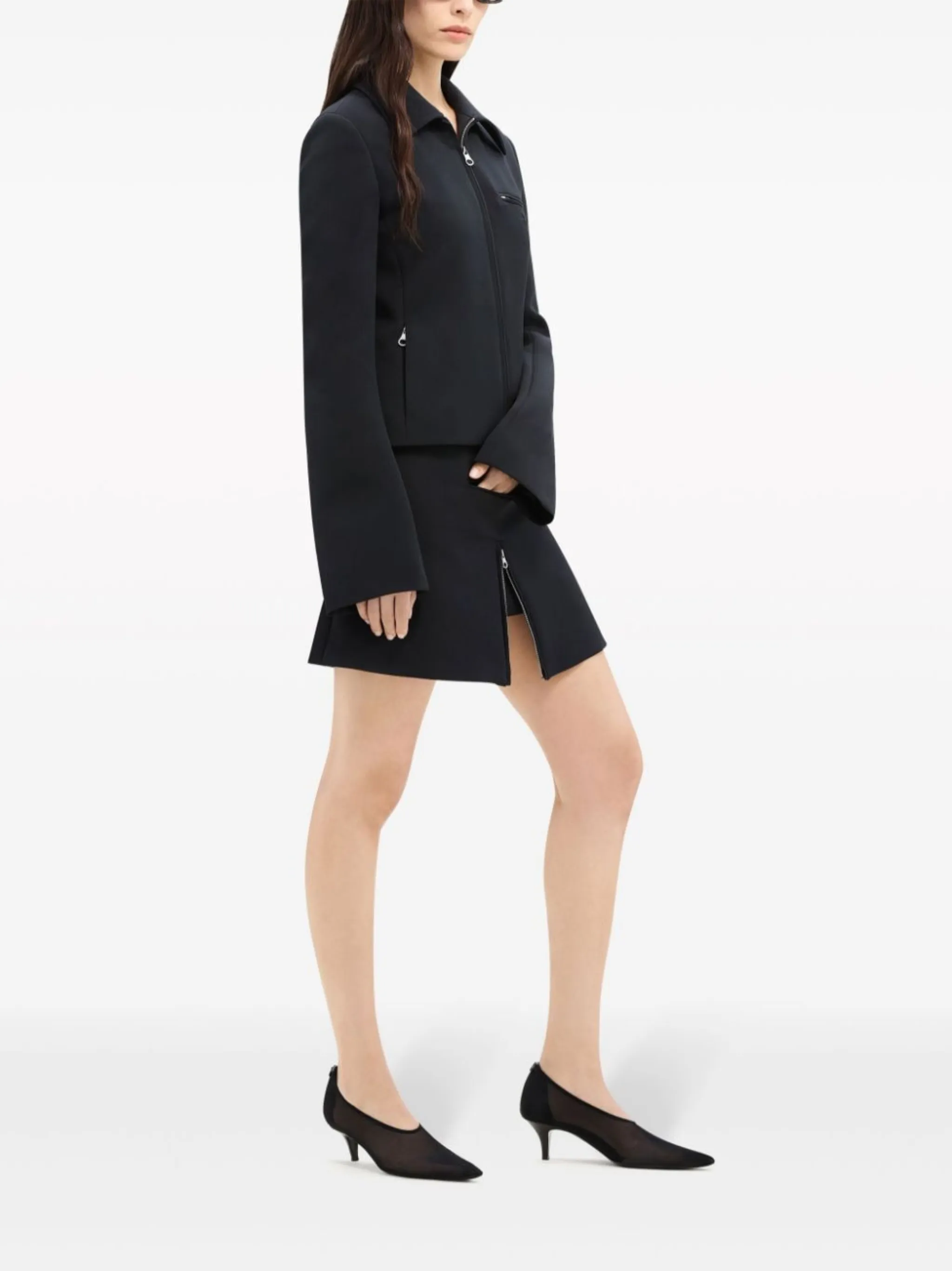 Courrèges logo-embroidered zip-fastening twill jacket | Eraldo.com KR