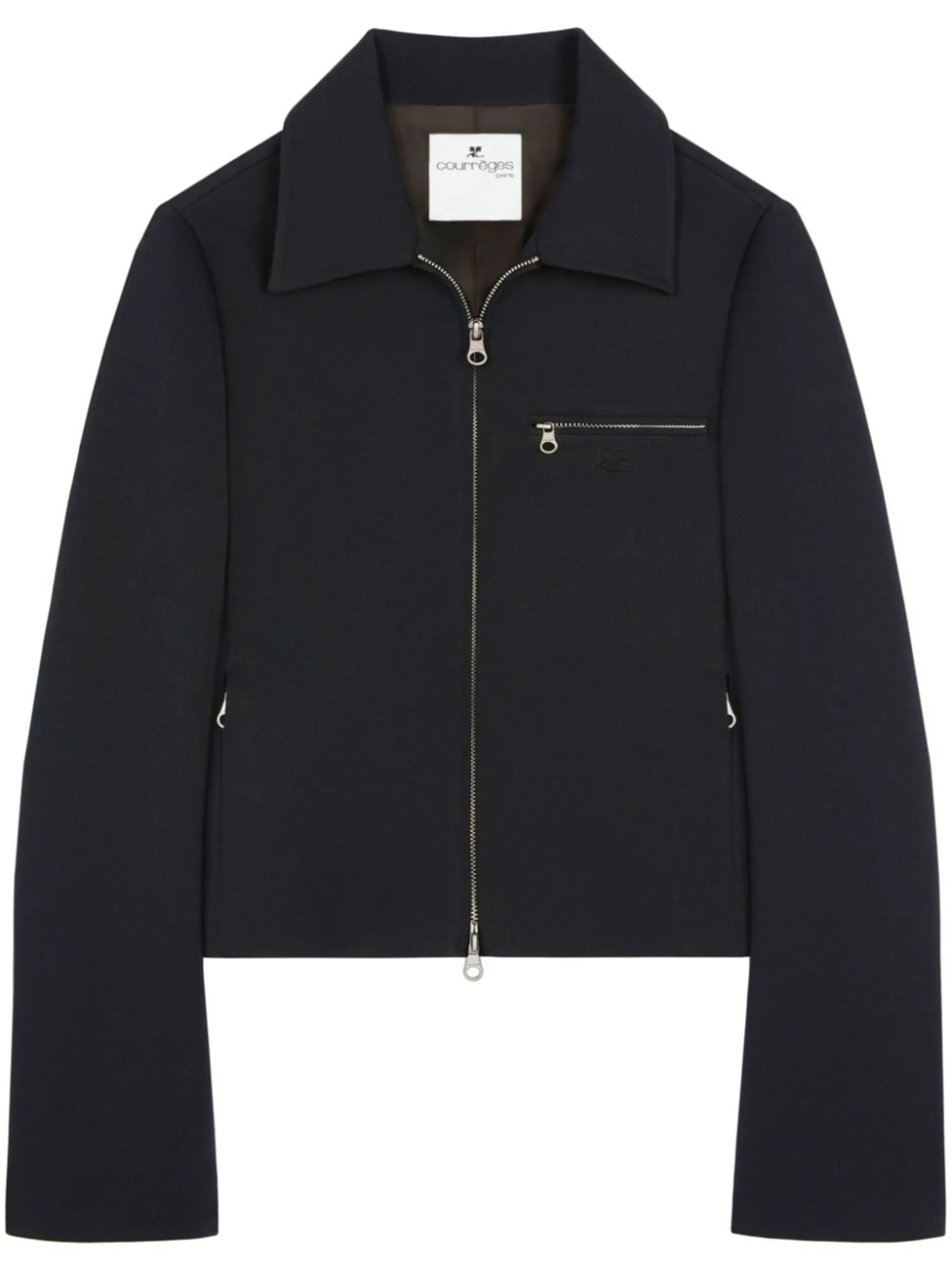 Courrèges logo-embroidered zip-fastening twill jacket | Eraldo.com KR