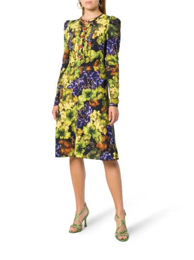 Dolce & Gabbana grape print midi dress | Eraldo.com US Dolce & Gabbana grape print midi dress | Eraldo.com US