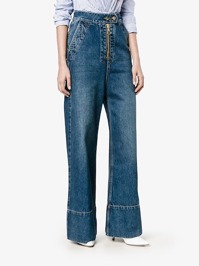 Ellery wide leg denim jeans | Browns