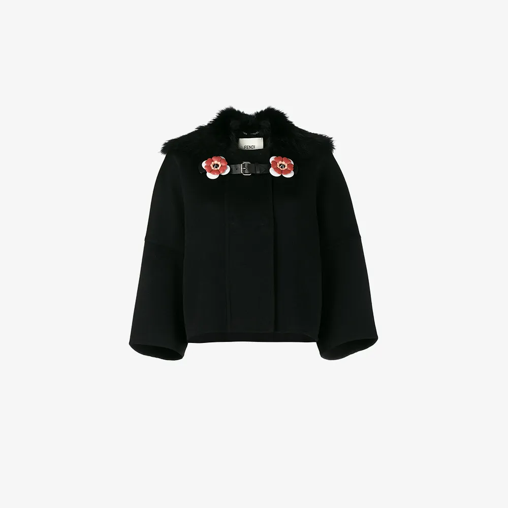 Fendi Fox collar cropped coat | Browns