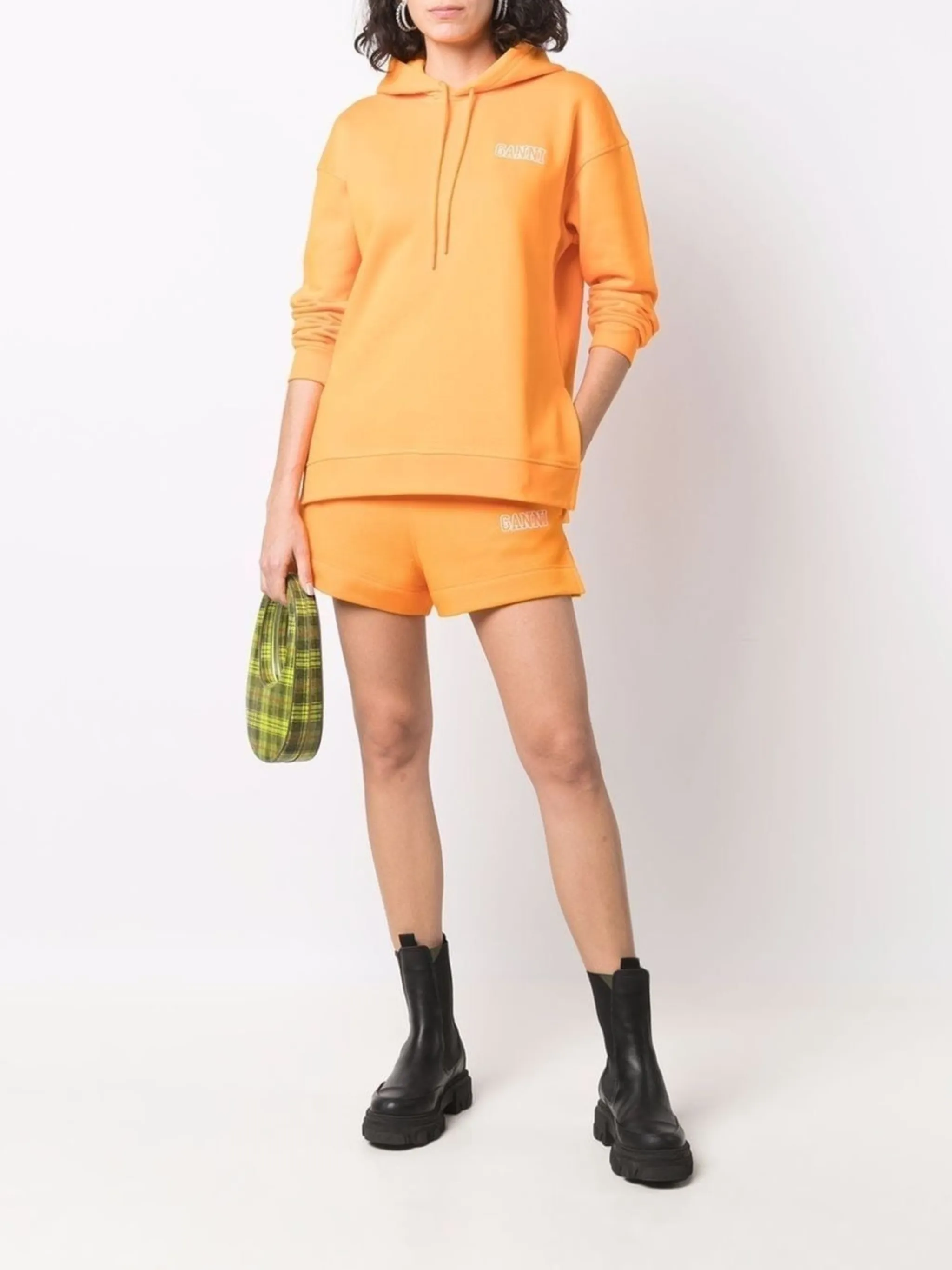 GANNI Isoli logo-embroidered cotton shorts | Eraldo.com US