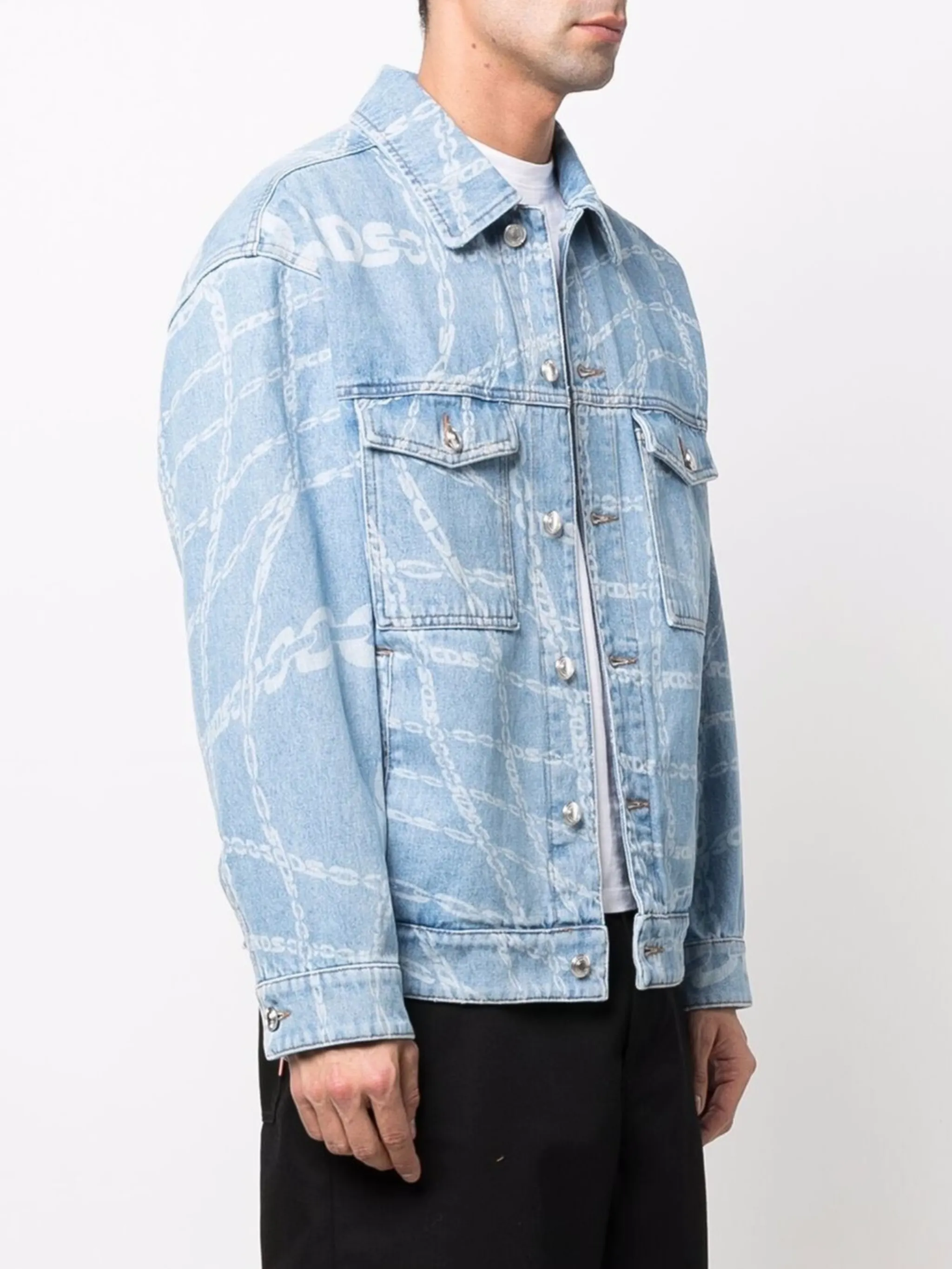 GCDS chain-detail denim jacket | Eraldo.com US