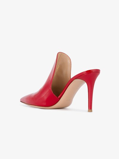 Gianvito Rossi Red Patent Venice 90 pointed mules | Browns