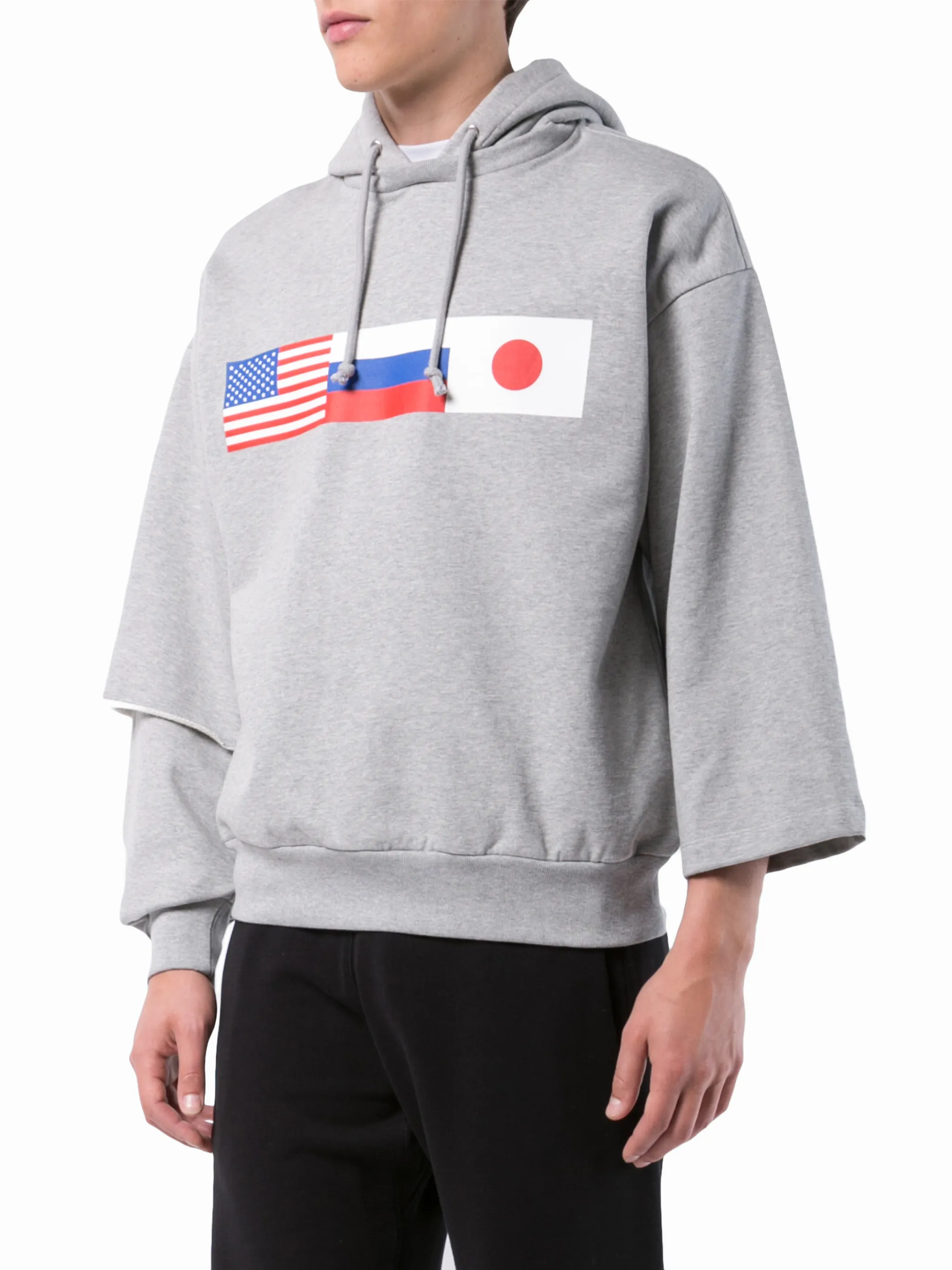 Gosha Rubchinskiy asymmetric flag print hoodie | Eraldo.com US Gosha Rubchinskiy asymmetric flag print hoodie | Eraldo.com US