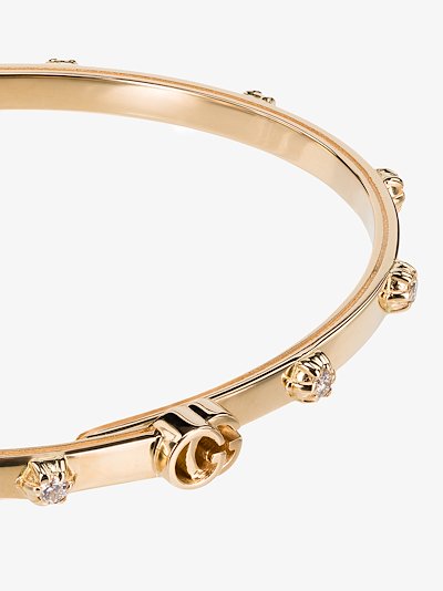 Gucci 18K yellow gold diamond GG Running bracelet | Browns