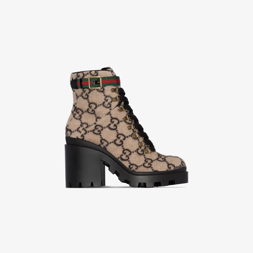Gucci beige 70 GG supreme ankle boots | Browns