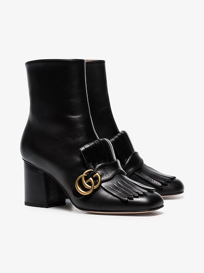 Gucci Black Marmont 70 Leather ankle boots | Browns
