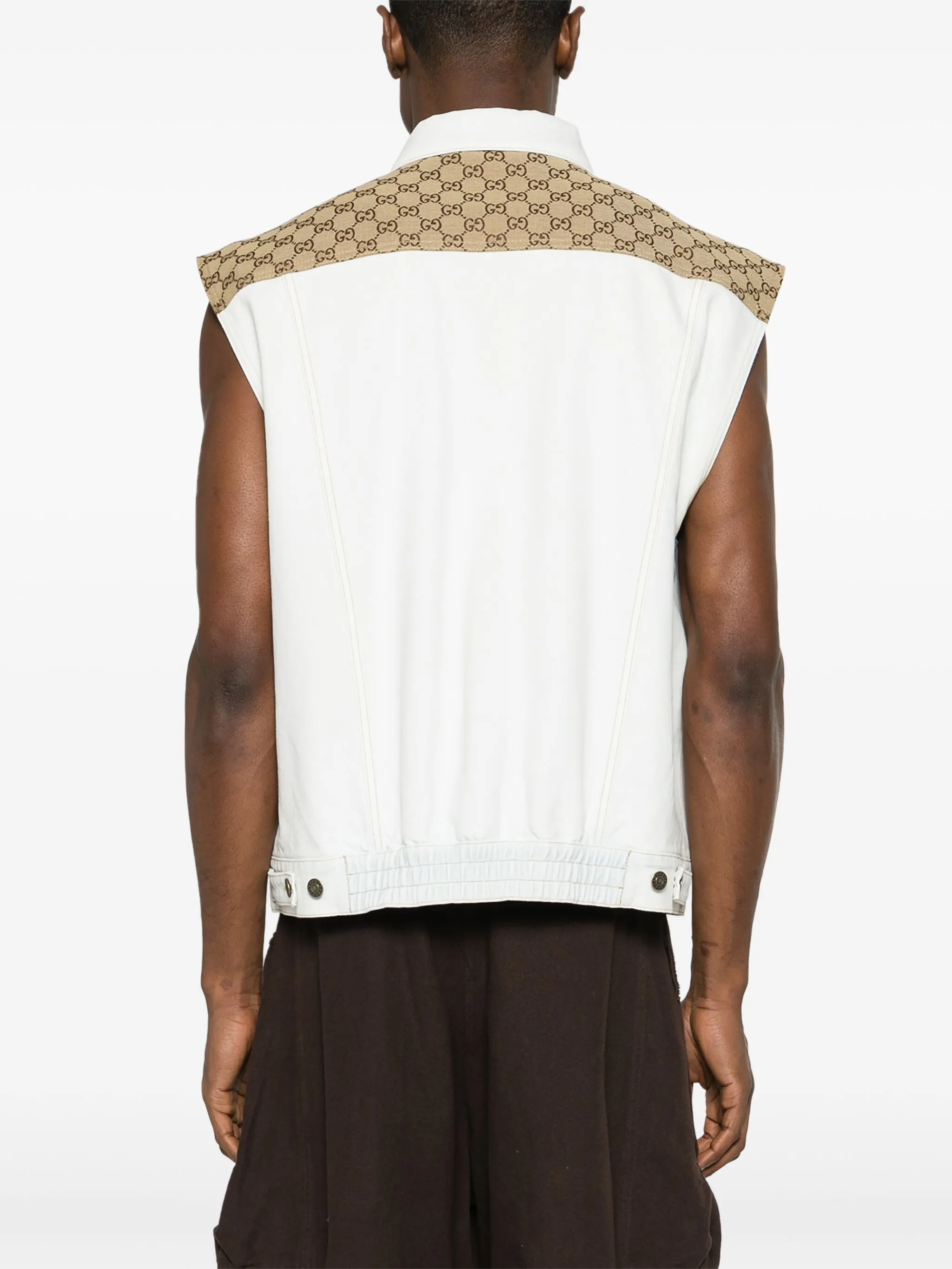 Gucci GG-canvas panelled denim vest | Eraldo.com US Gucci GG-canvas panelled denim vest | Eraldo.com US