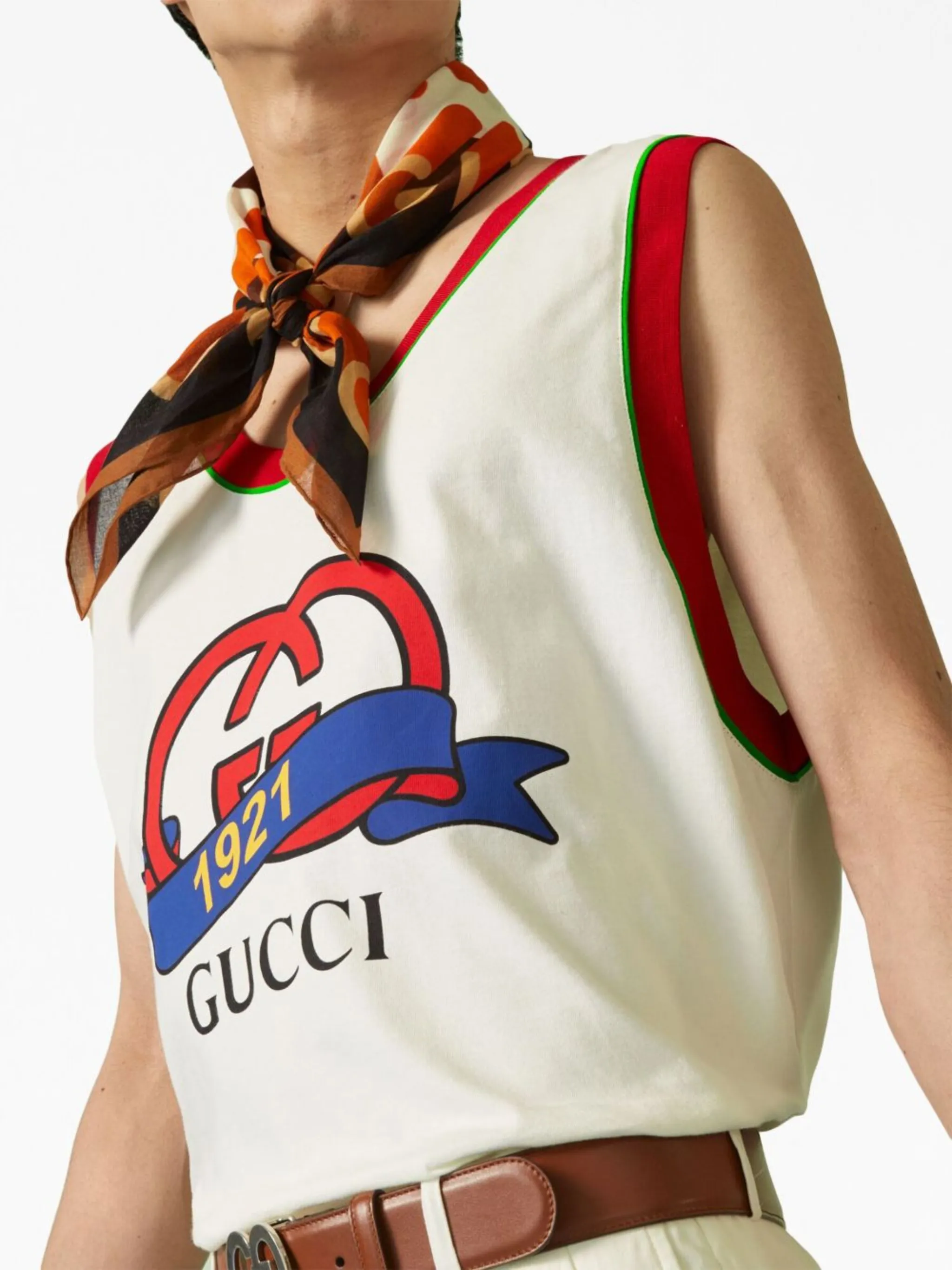 Interlocking G 1921-print cotton vest | Gucci | Eraldo.com
