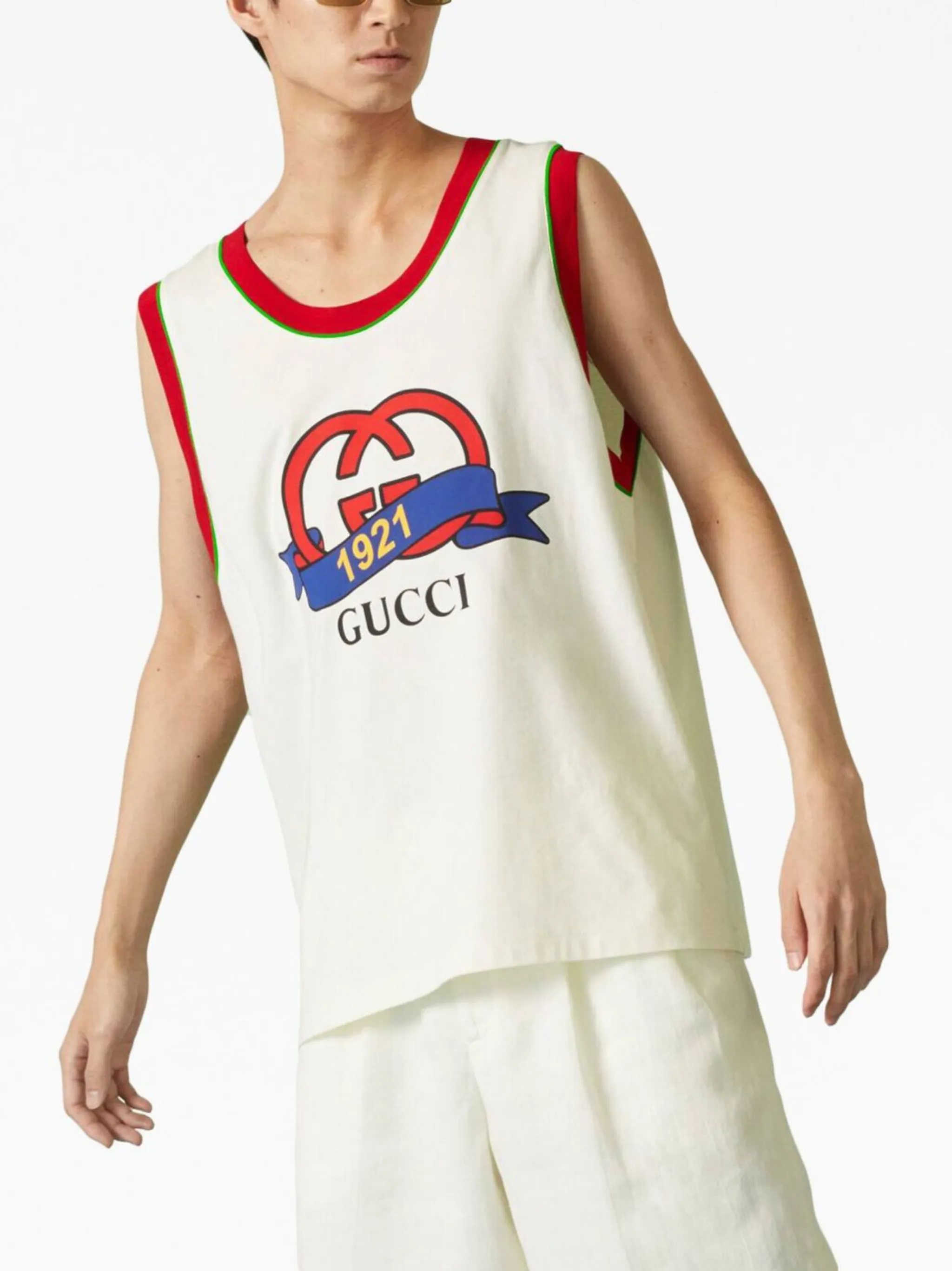 Interlocking G 1921-print cotton vest | Gucci | Eraldo.com