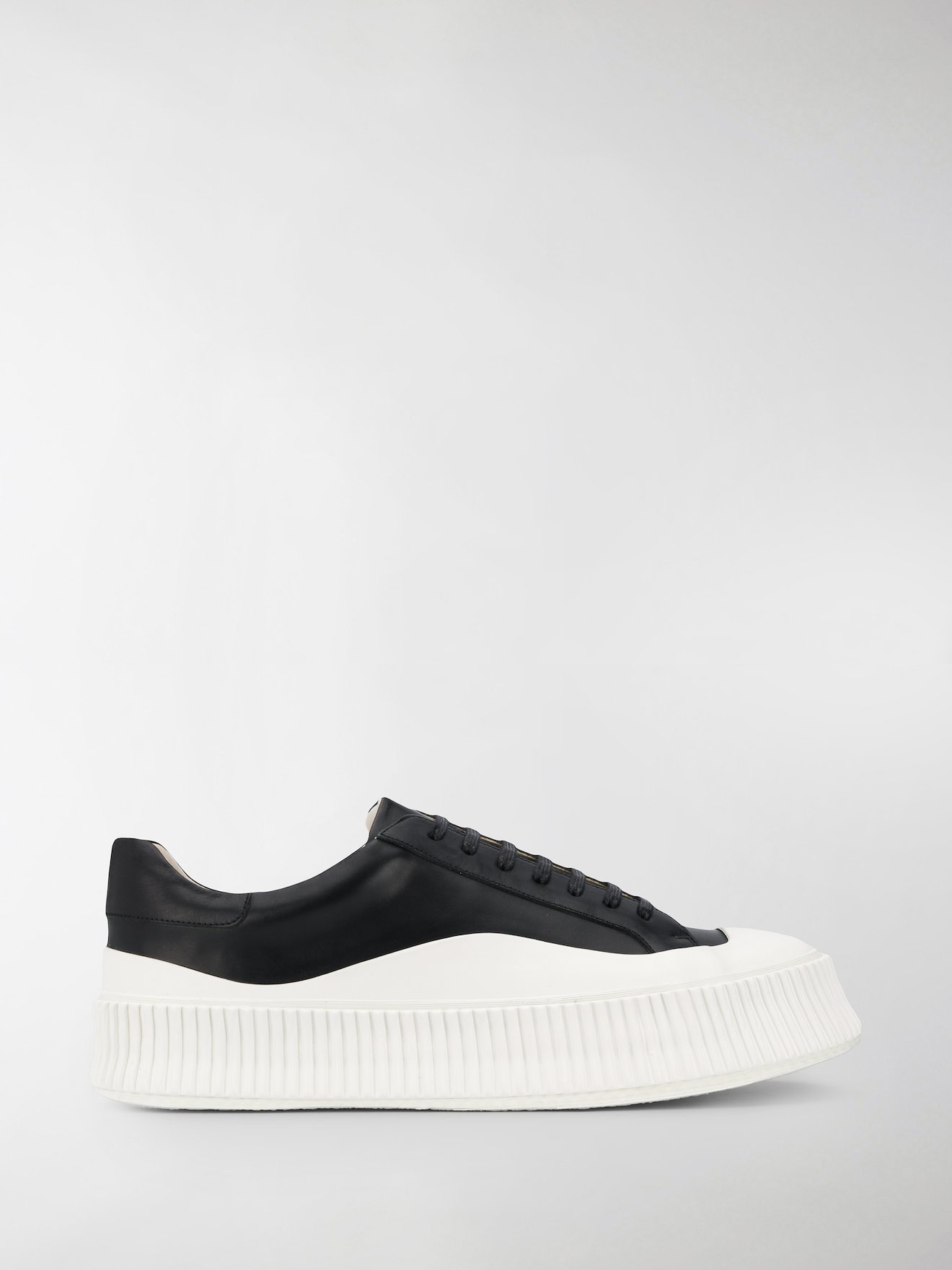Jil Sander leather low-top sneakers black | MODES