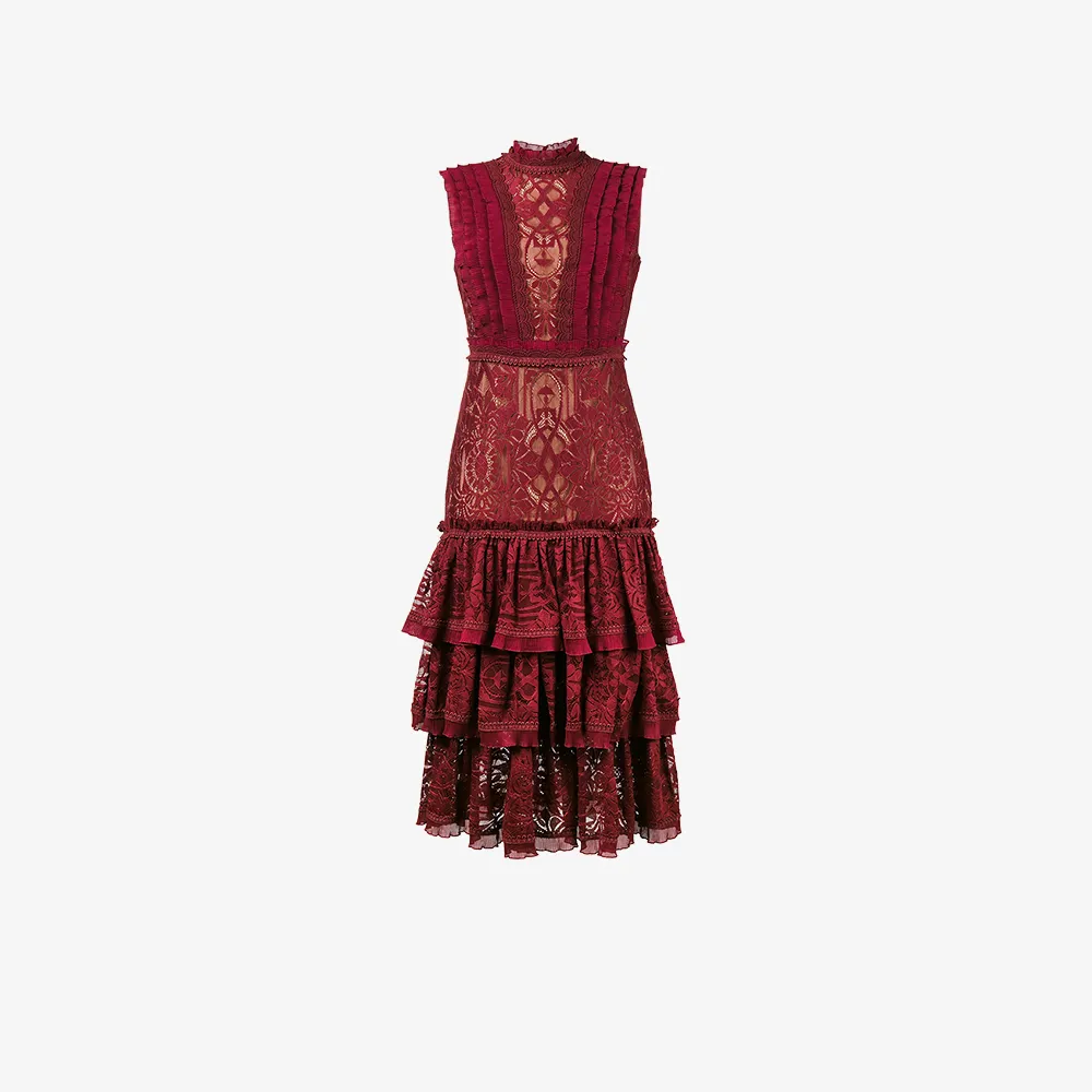 Jonathan Simkhai ruffled tiered lace dress | Browns