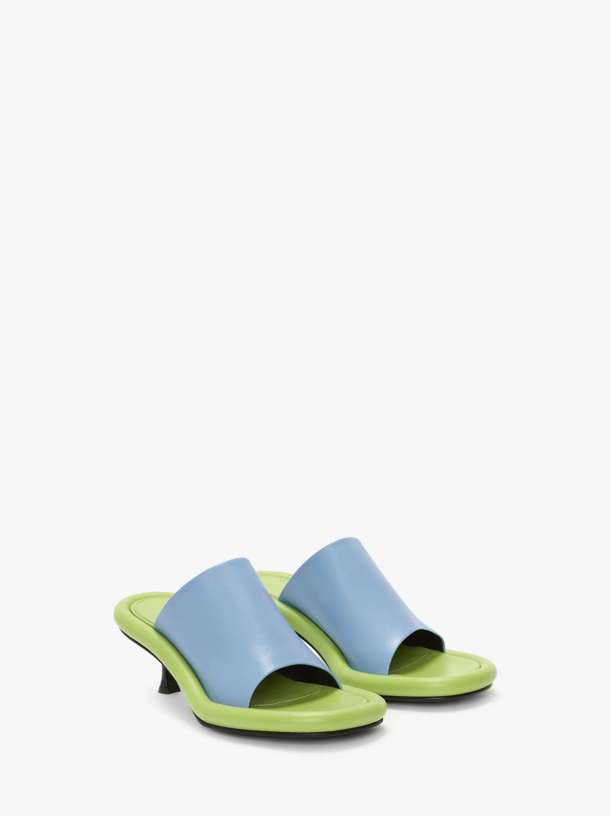 BUMPER-TUBE LEATHER KITTEN HEEL MULES in blue | JW Anderson US
