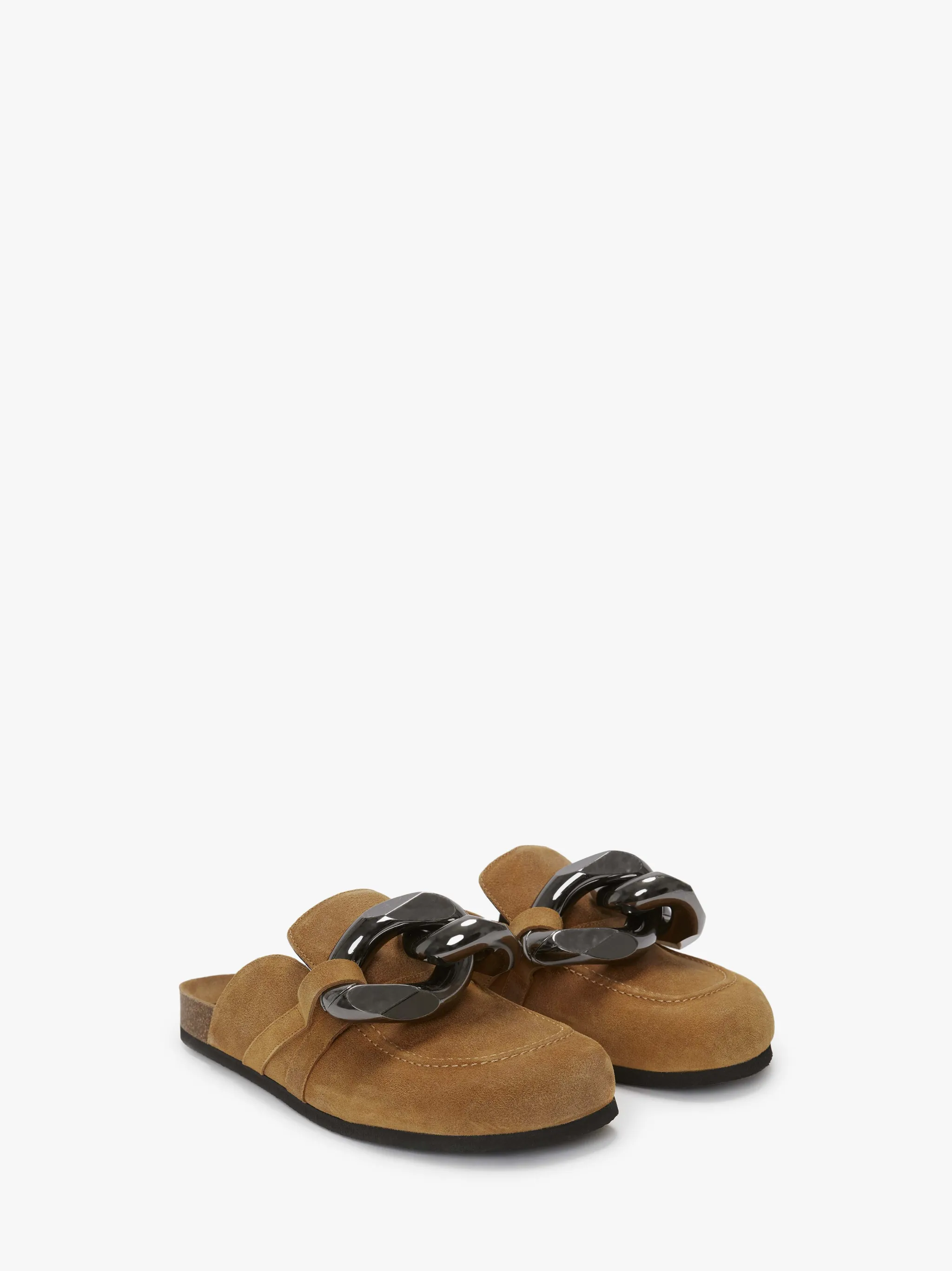 CHAIN LOAFER LEATHER MULES in brown | JW Anderson US