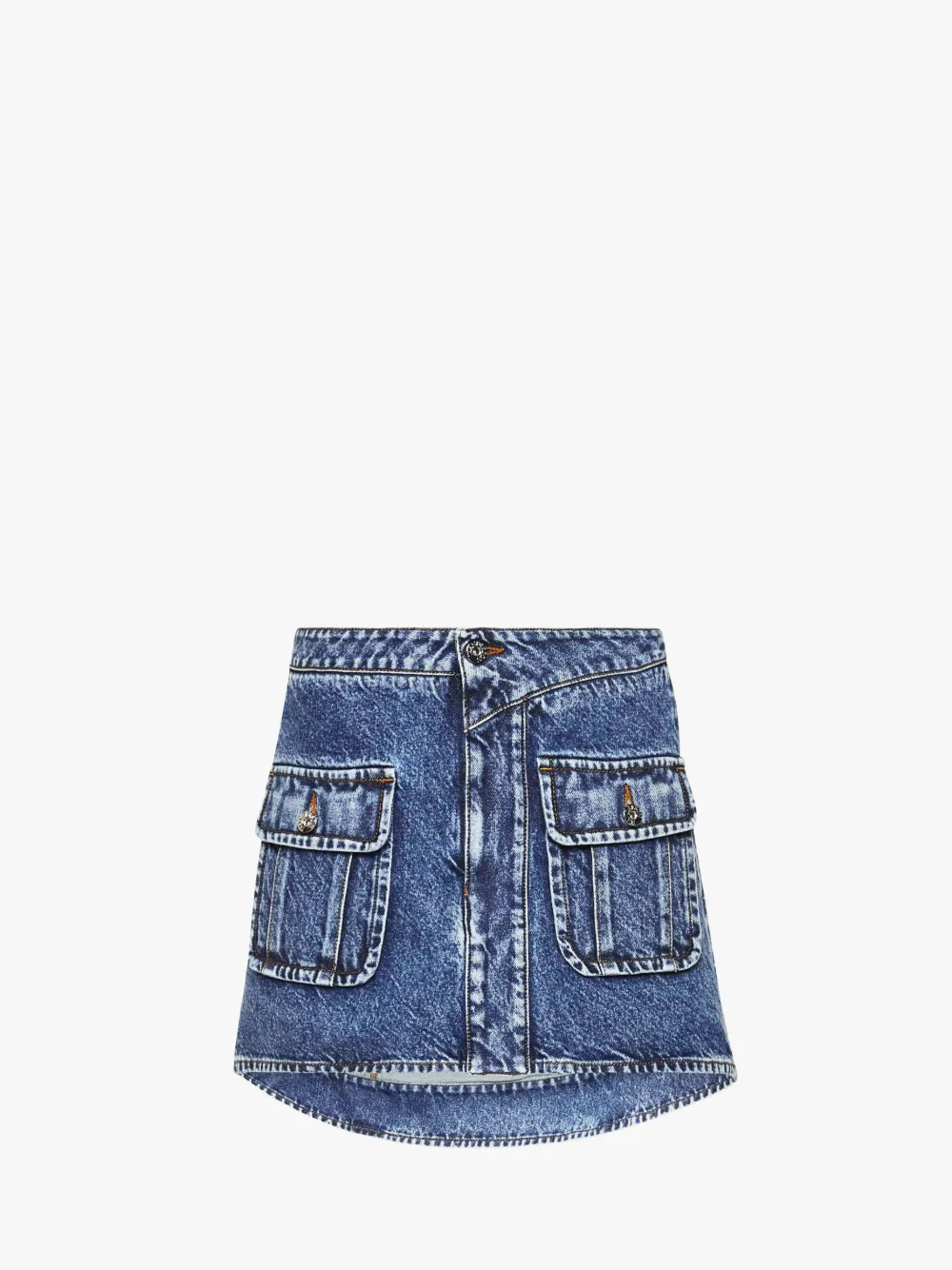 CURVED PATCH POCKET MINI SKIRT in blue | JW Anderson GB