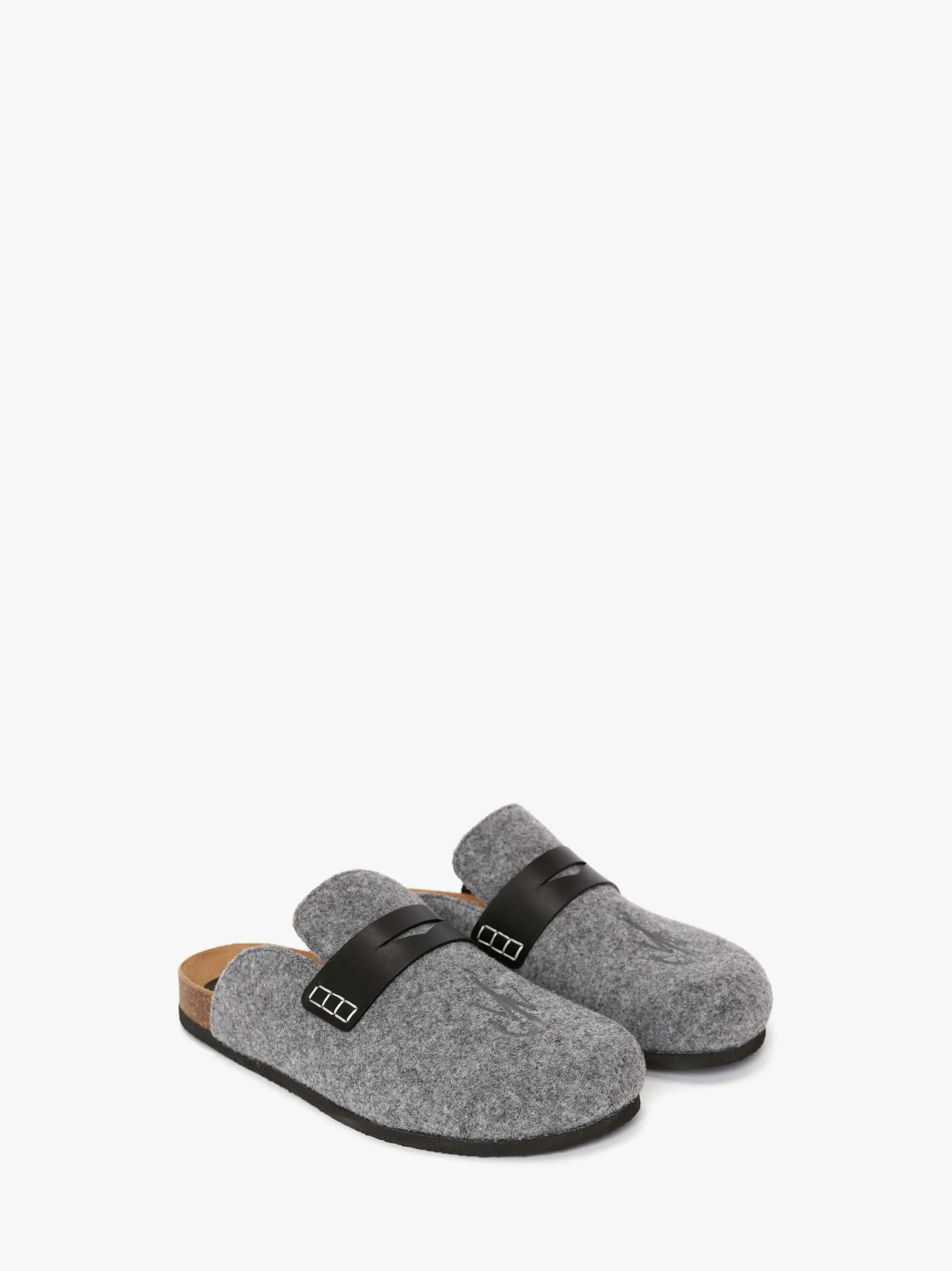 FELT LOAFER MULES in grey | JW Anderson