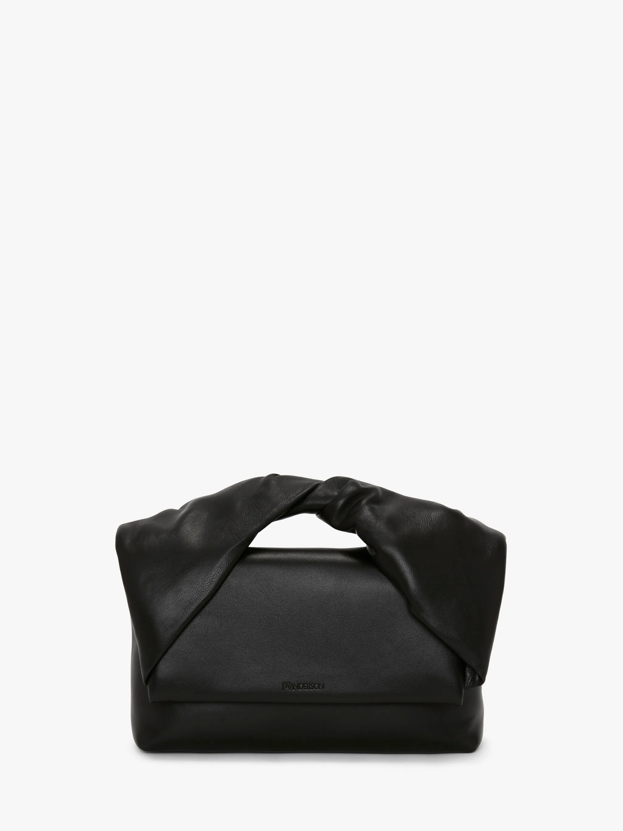 LARGE TWISTER - LEATHER TOP HANDLE BAG in black | JW Anderson US