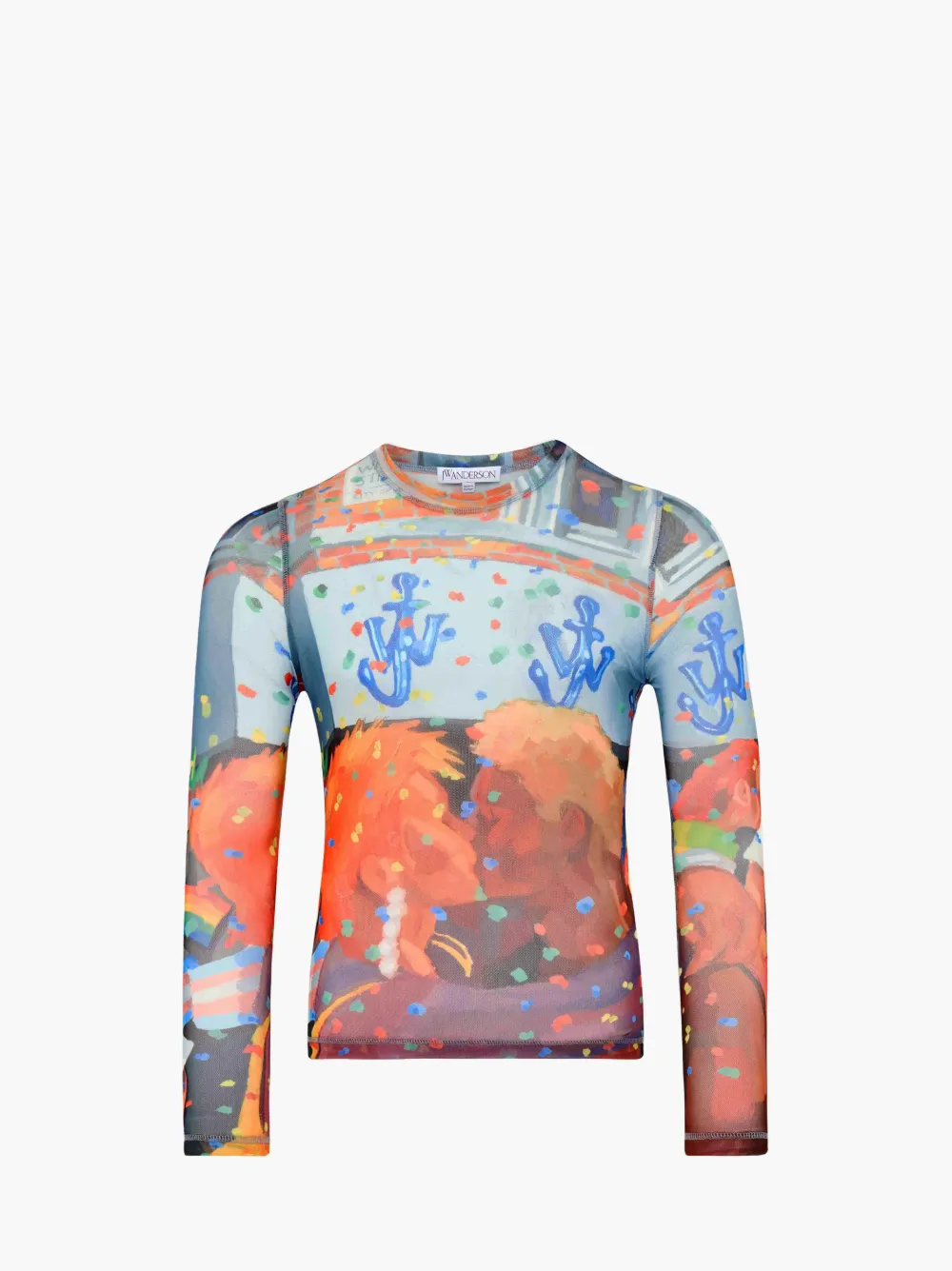 SHEER LONG SLEEVE TOP - PRIDE CAPSULE in red | JW Anderson MX